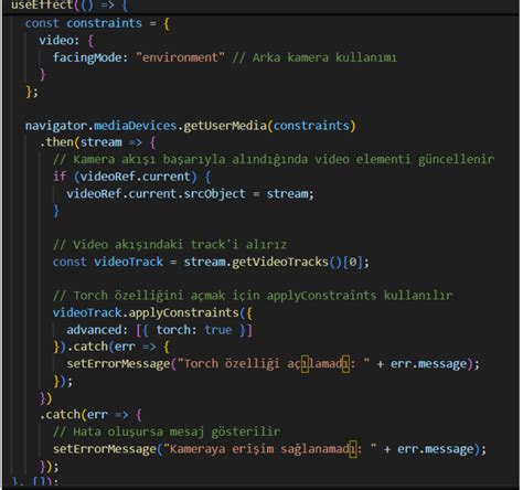 React Ile Kamera Bağlantısı Nedir