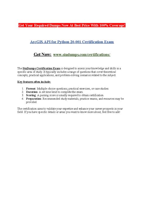 Arc Gis Api For Python 20 001 Certification Exam Get Your Required Dumps Now At Best Price