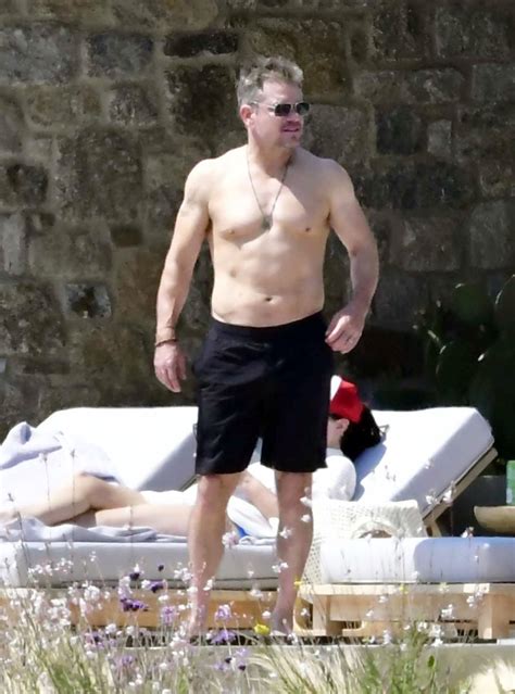 Shirtless Matt Damon Flaunts Physique On Vacation In Mykonos