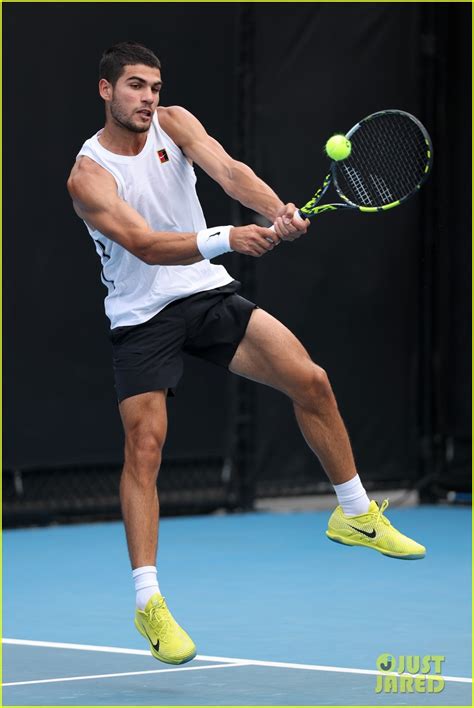 Carlos Alcaraz Shows Off Toned Shirtless Torso During Australian Open