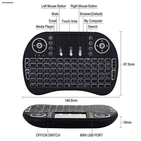 มีสินค้าพร้อมส่งจากกรุงเทพmini Wireless Keyboard แป้นพิมพ์ภาษาไทย 2 4 Ghz Touch Pad คีย์บอร์ด