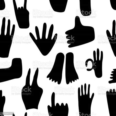 추상적인 손과 다리가 다른 포즈로 매끄러운 패턴 손으로 그린 모양 다양한 낙서 요소 현대적인 실루엣 의 소재 흰색에 고립 된 현대 만화 벡터 일러스트 레이션 그리기에 대한