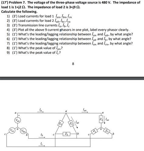 Solved Problem The Voltage Of The Three Phase Chegg Com