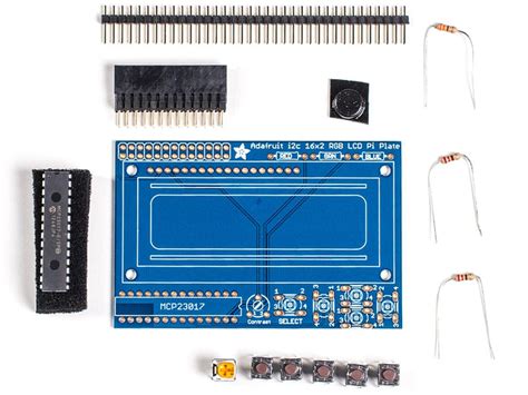 Adafruit Blueandwhite 16x2 Lcdkeypad Kit For Raspberry Pi The Pi Hut
