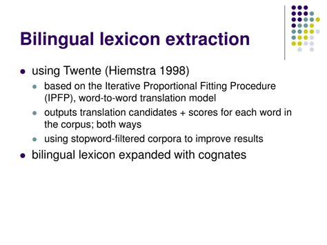 Ppt Bilingual Term Extraction Revisited Powerpoint Presentation Free Download Id536136