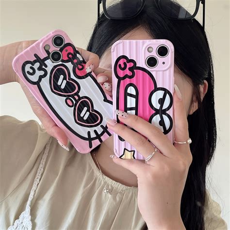 귀여운 키티 브이 핑크핑크 캐리어모양 커플 우정케이스 에이블리