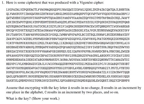 Solved 1 Here Is Some Ciphertext That Was Produced With A Chegg Com
