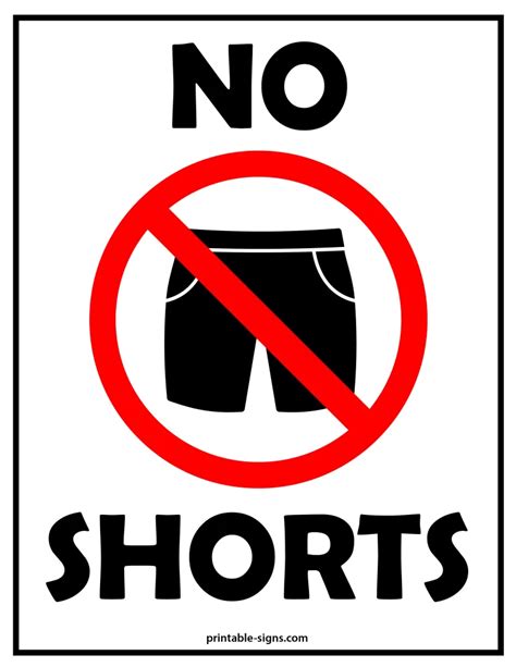 Dress Code Printable Signs For Guest Guidance