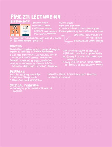 Psyc 271 Lecture 4 Notes Ps Yc 27 I Lecture 4 Experiments