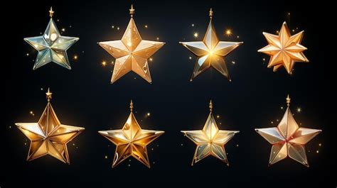Premium Photo Stars Collection Realistic 3d Cartoon Style