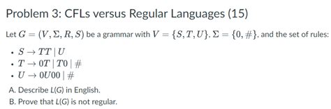 Solved Problem 3 Cfls Versus Regular Languages 15 Let