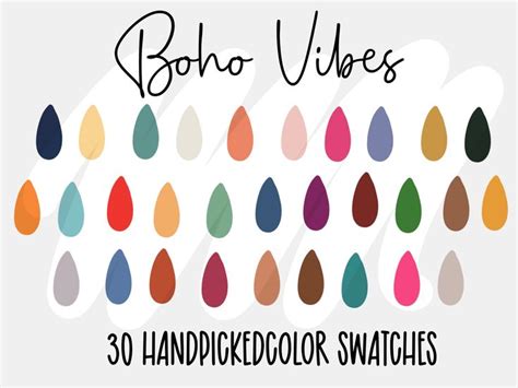 Boho Procreate Palette Color Boho Swatches Procreate Swatches Etsy Swatch Palette