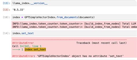 Attributeerror Gptsimplevectorindex Object Has No Attribute Set