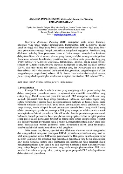 Doc Analisa Implementasi Erp Pada Perusahaan