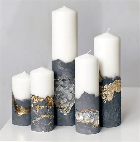K Gold Concrete Candle Decorating Dm Art Bar School