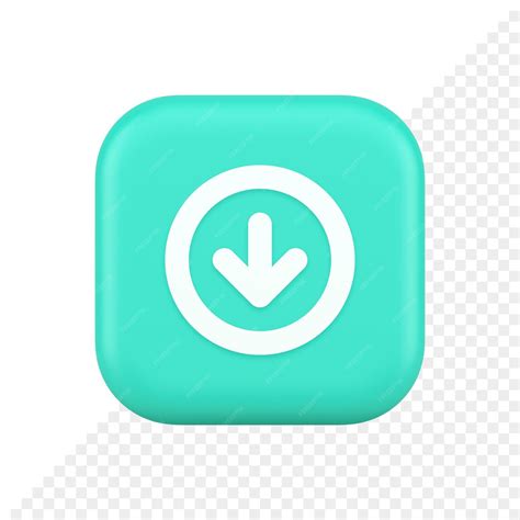 Premium Psd Down Arrow Circle Frame Button Web Interface Pointer