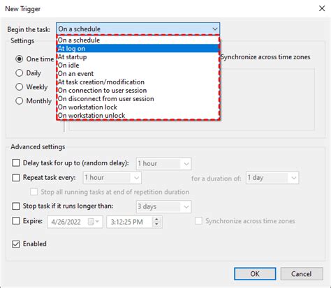 task scheduler triggers