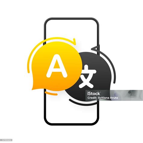 Icon For Translator App Chat Bubbles With Language Translation Icon In Smartphone Multilingual