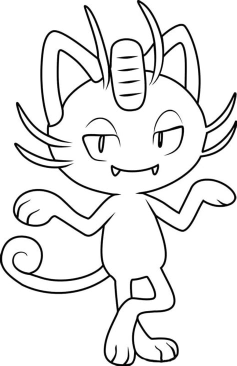 Meowth Scratch Cat Pokemon Coloring Page More Pokemon Coloring Pages