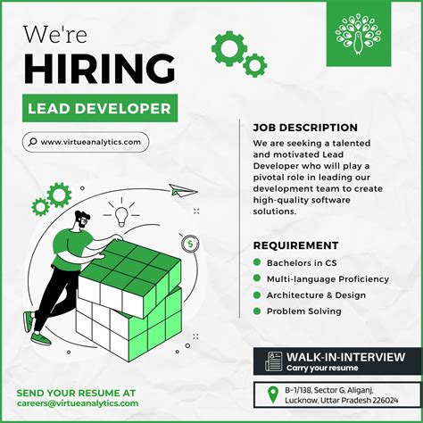 Virtue Analytics On Linkedin Hiring Jobsearch Career Jobs Applynow Joinus Leaddeveloper