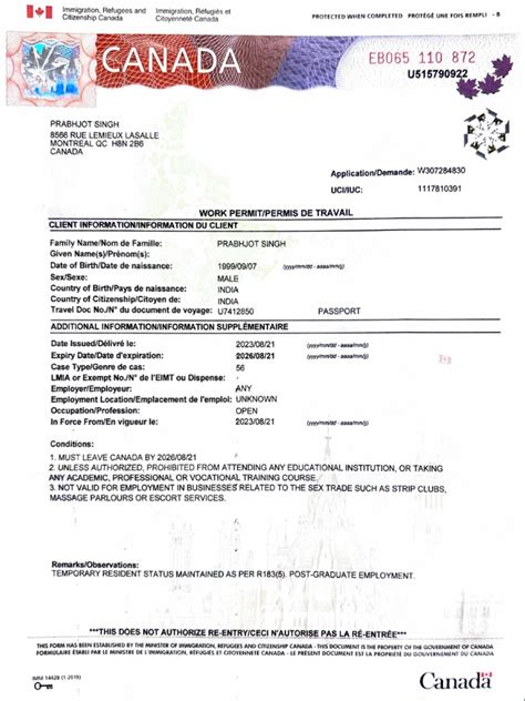 Work Permit Pdf Human Migration International Law