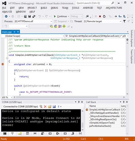 Creating A Basic Wireless App For Cc3200 Visualgdb Tutorials