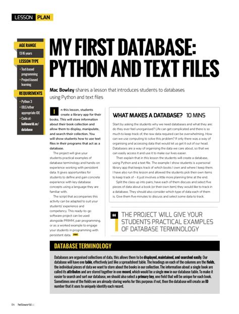 how to build databases using python and text files hello world 9 raspberry pi foundation