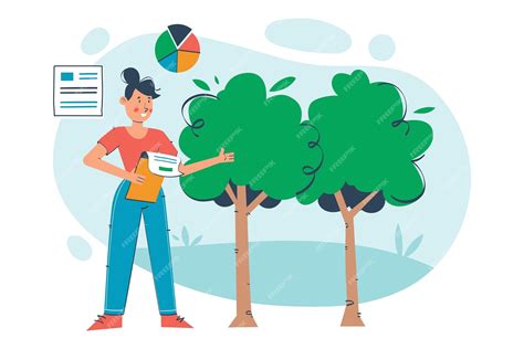 Premium Vector Woman Analyzing Data Agricultural Illustration