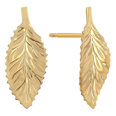 Yellow Gold Leaf Post Earrings Borsheims