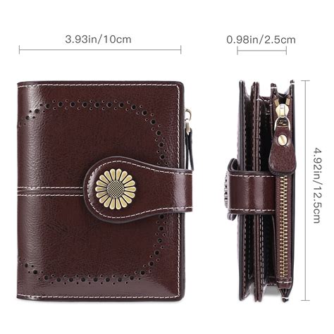 Sendefn Small Women Wallet Genuine Leather Bifold Purse Rfid Blocking Card Holder