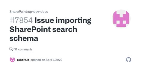 Issue Importing SharePoint Search Schema Issue SharePoint Sp Dev Docs GitHub