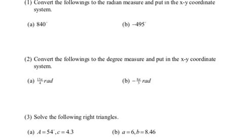 Solved Convert The Followings To The Radian Measure And Chegg Com