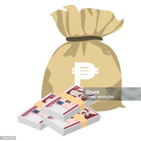 쿠바 페소 벡터 일러스트 레이 션입니다 쿠바 돈 세트 번들 지폐 머니 가방 100cup 플랫 스타일 흰색 배경에 격리 심플한 미니멀 디자인 0명에 대한 스톡 벡터 아트 및