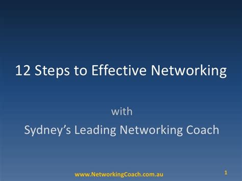 12 Steps To Effective Networking