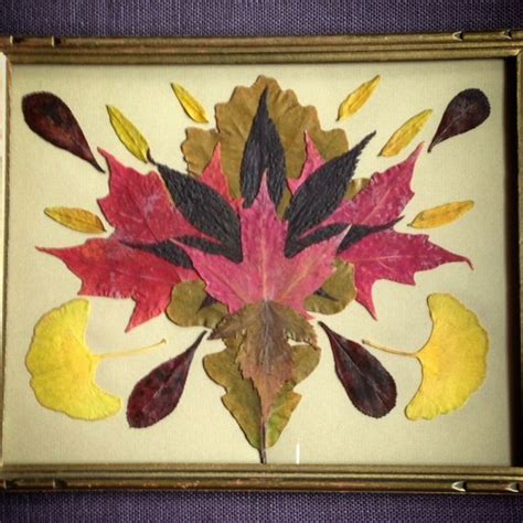 Fall Leaf Art Pressed Fall Leaves Framed Botanicals Leaf Art Autumn