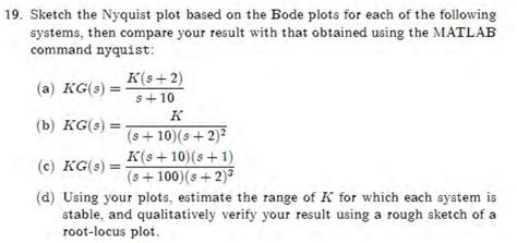 Solved Sketch The Nyquist Plot Based On The Bode Plots Chegg