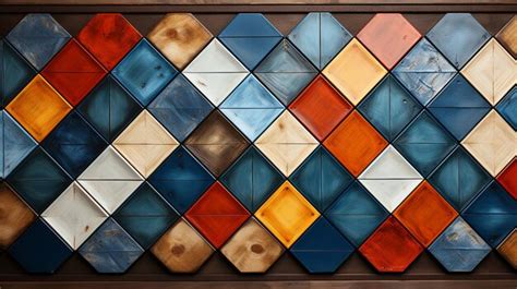 Premium Ai Image Arafed Image Of A Colorful Wall With A Pattern Of Squares Generative Ai