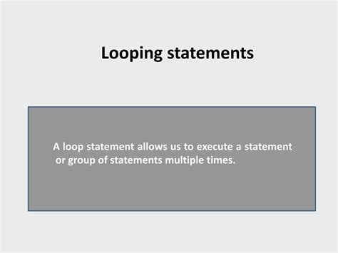 Looping Statement In Python PPTX