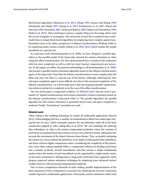 Solution A Parallel Algorithm For Motion Estimation In Video Coding Using The Bilinear