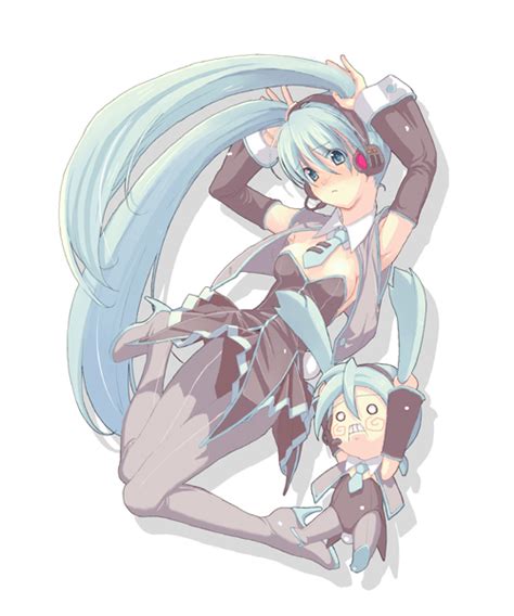 Hatsune Miku And Hachune Miku Vocaloid Drawn By Takei Ooki Danbooru