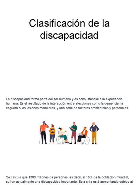 Clasificación De La Discapacidad Pdf Invalidez Sicología