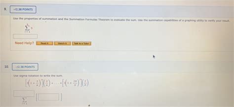 solved 9 2 38 points use the properties of summation and