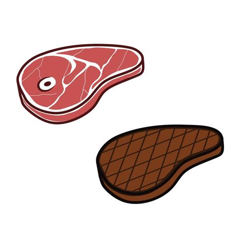 Raw Meat And Steak Vector Illustration 11894735 Vector Art At Vecteezy