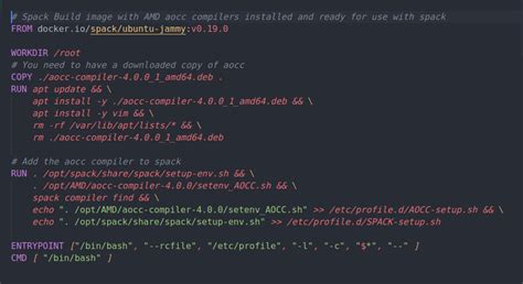 How To Create A Docker Container For Amd Aoccv4 Compiler Plus Spack