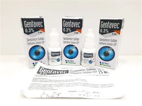 Gentamicin Sulfate Ophthalmic Solution Usp 0 3 Packaging Size 5 Ml