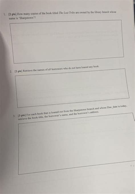 solved question 2 [10 pts] consider the library relational