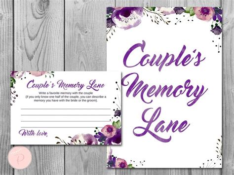 Purple Couples Memory Lane Favorite Memory Of The Couple Memory Lane