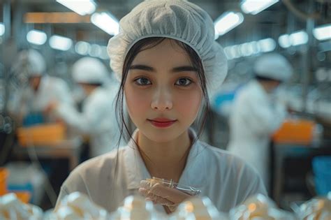 Premium Photo Workers Wearing Protective Clothing Are Working On The Assembly Line Premium Photo Workers Wearing Protective Clothing Are Working On The Assembly Line