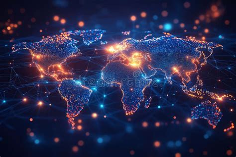 Global Network Connecting Continents Growing Web Of Interconnections Stock Illustration