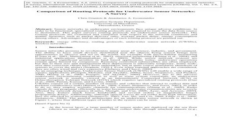 Pdf Comparison Of Routing Protocols For Underwater Sensor · To Destination This Paper